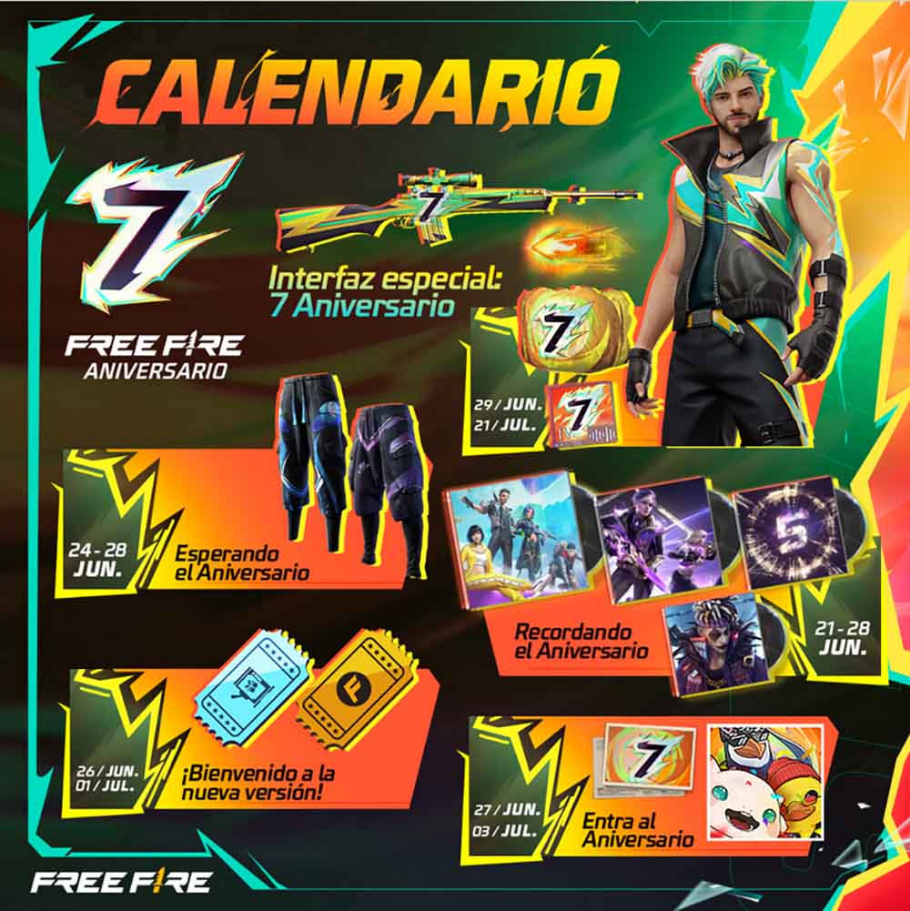 Free Fire inicia las celebraciones de su séptimo aniversario - Surtido